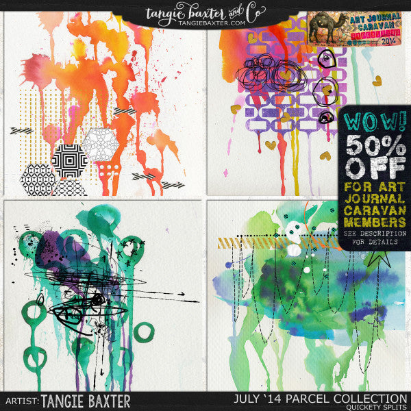 Art Journal Caravan 2014 {July Collection} Quickety Splits – Tangie ...