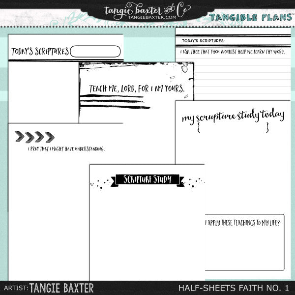 Tangible Plans™ Half Sheets Faith & Scripture Study No. 1 – Tangie ...
